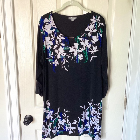 JS Collections | Tops | Jm Collection Plus 2x Black Tunic Jersey Knit ...